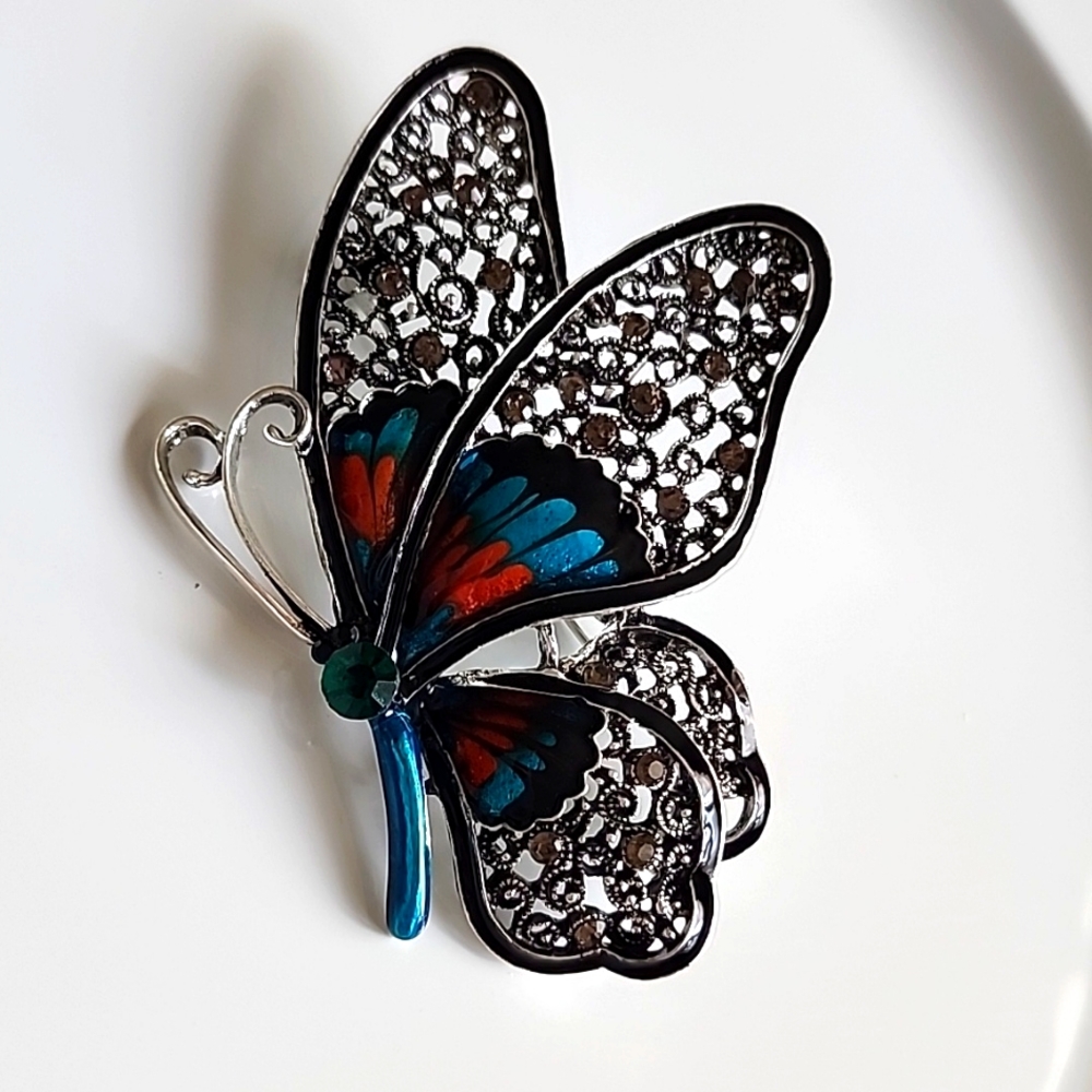 Multi Dimension Extra Large Butterfly Brooch Bro - Gem